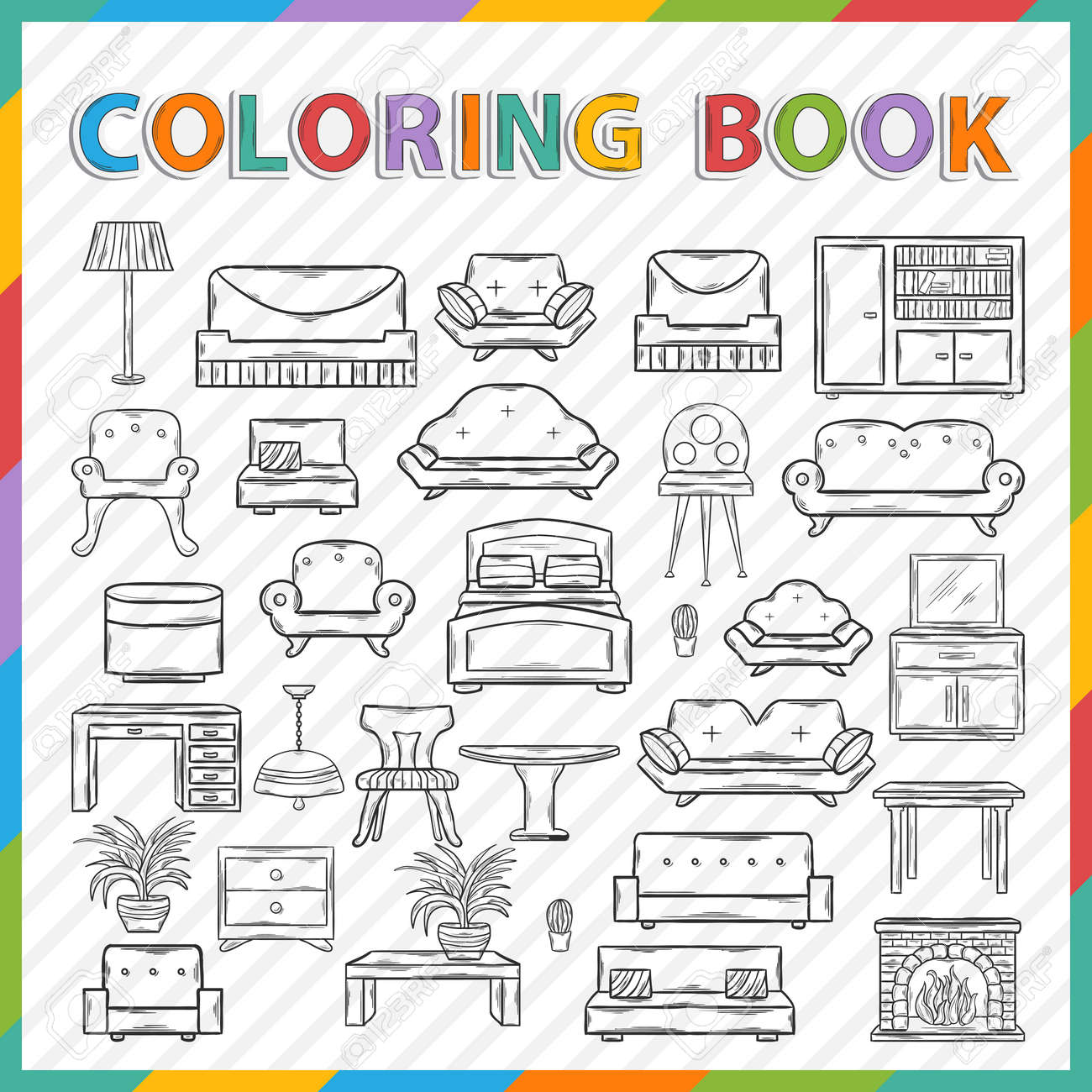 coloring book furniture