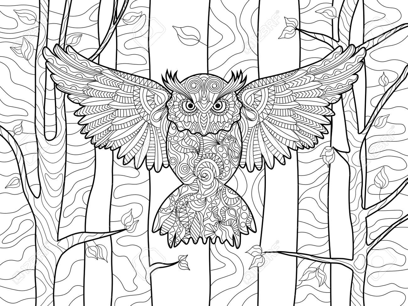 anti stress coloring pages owl