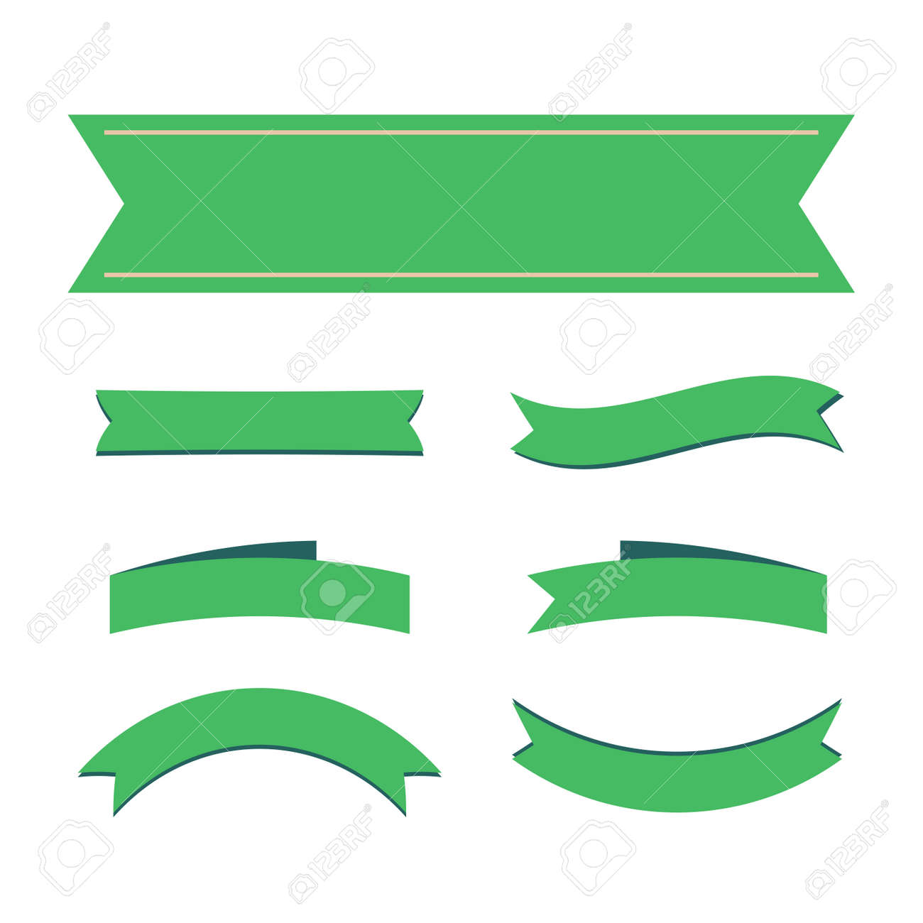 green ribbon vector