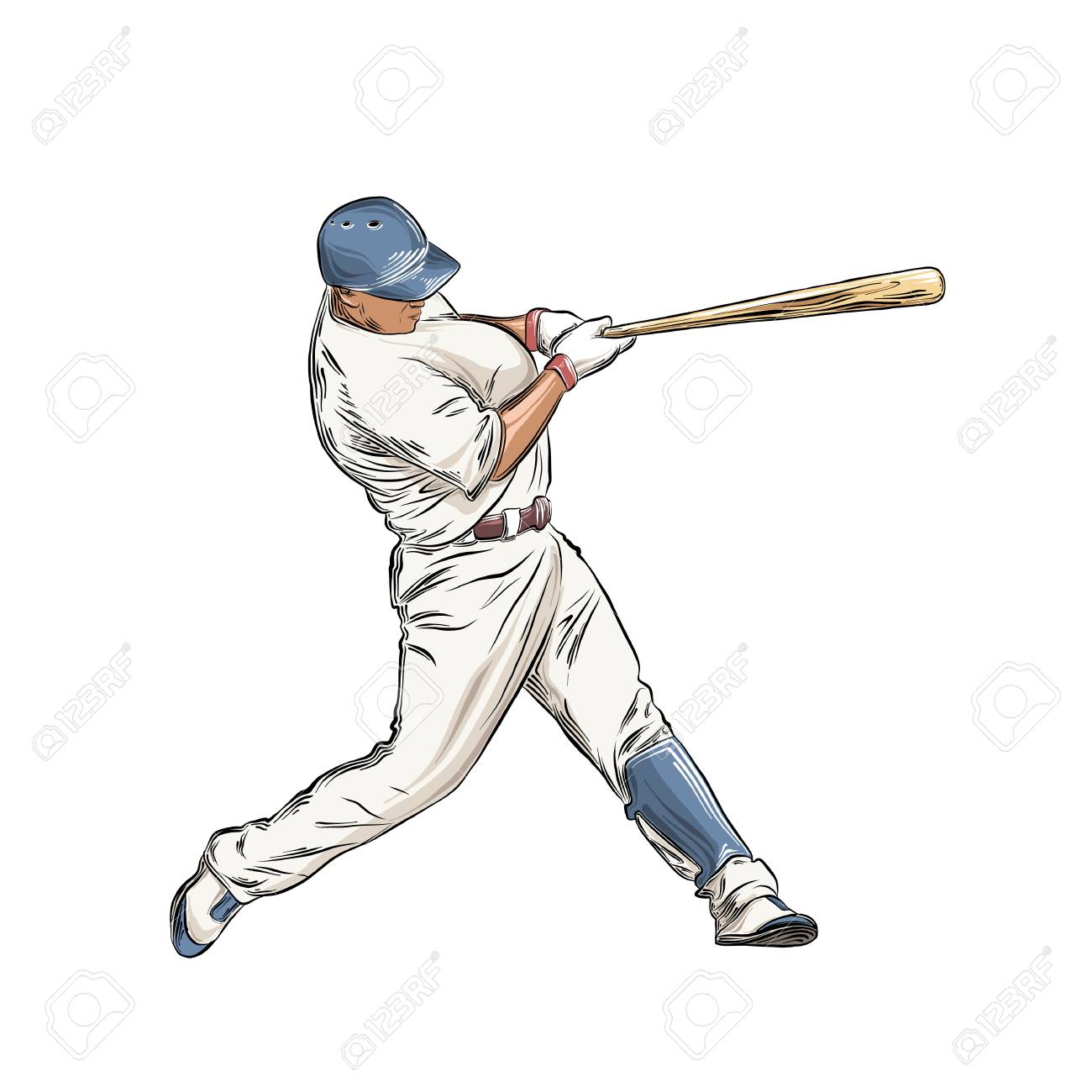 baseball players drawing