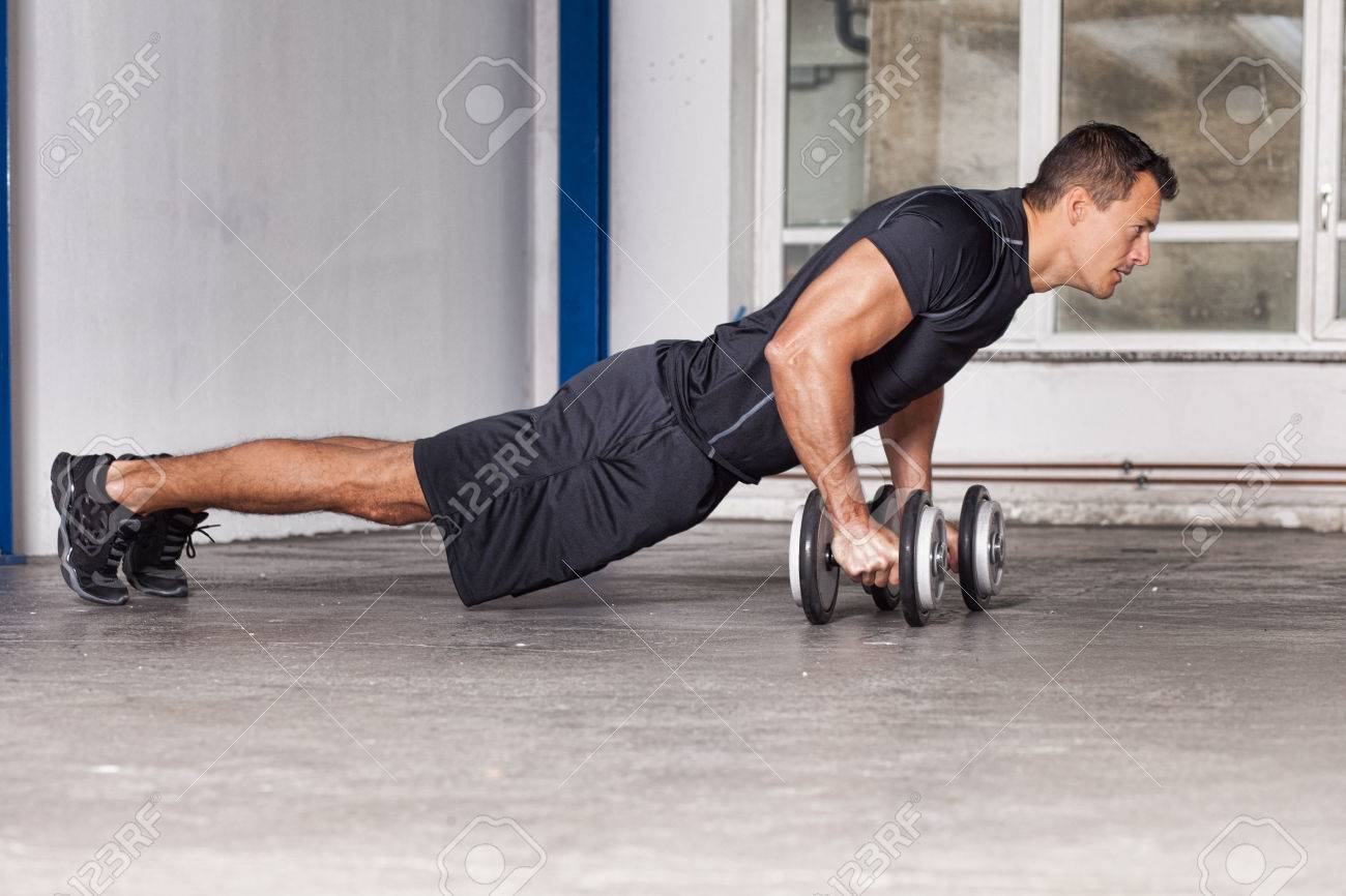 Man Push Up On Barbell Stock Photo Picture and Royalty Free Image. Image 41069461