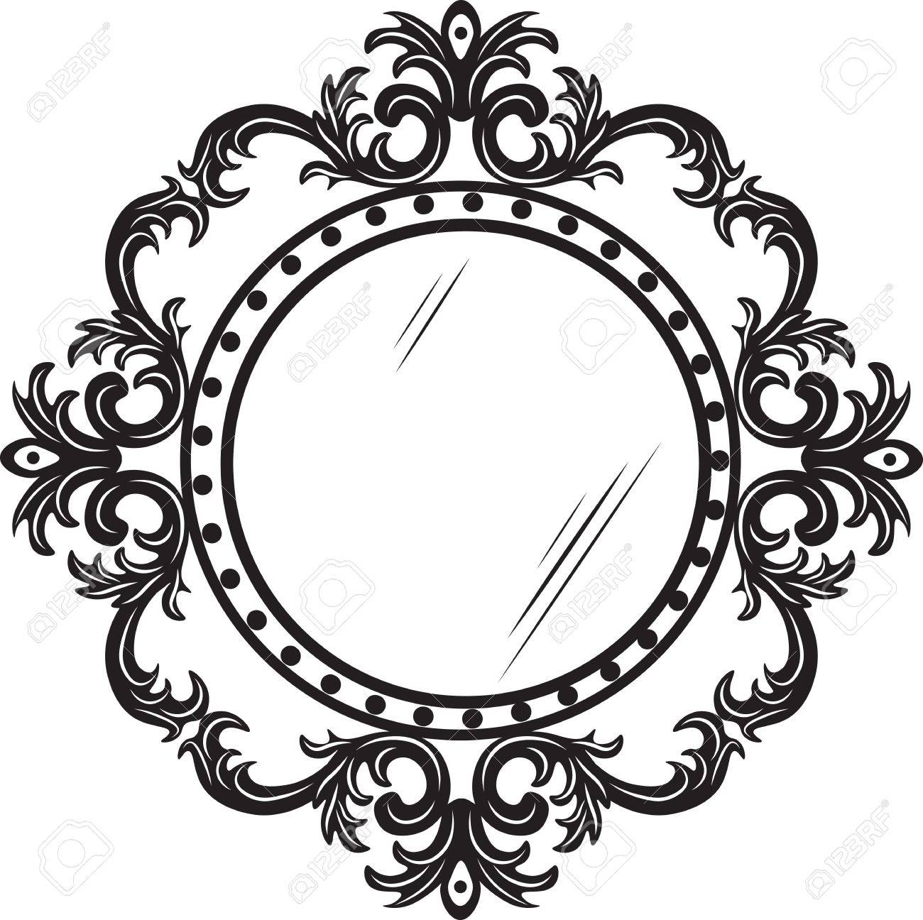 round ornate frame vector