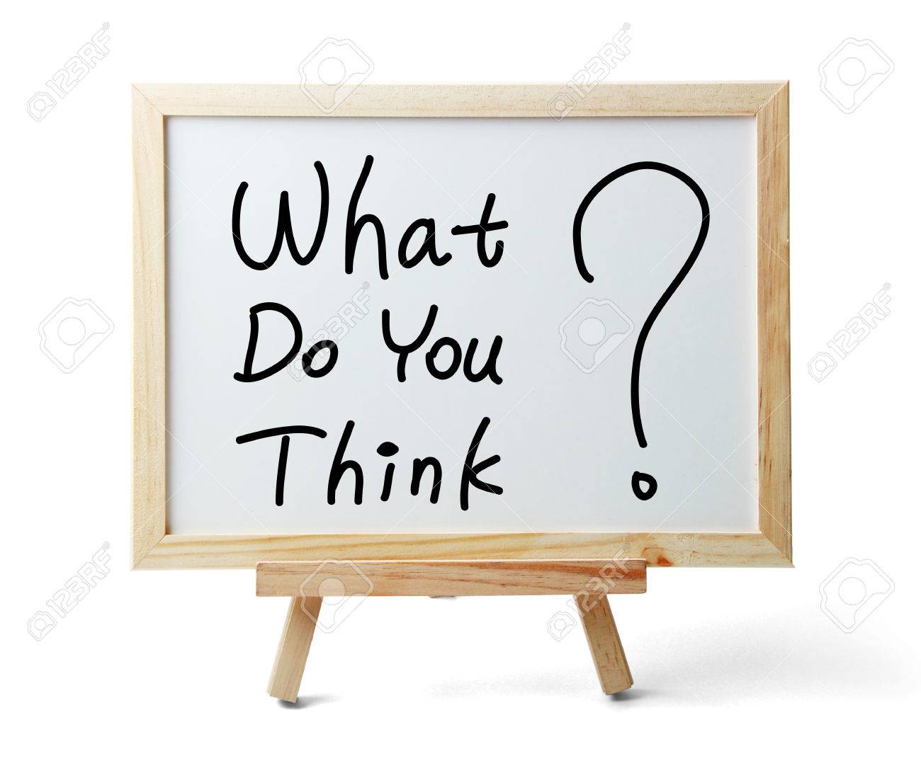 Whiteboard With What Do You Think Text Is Isolated On White Background. Stock Photo Picture and Royalty Free Image. Image 37215652
