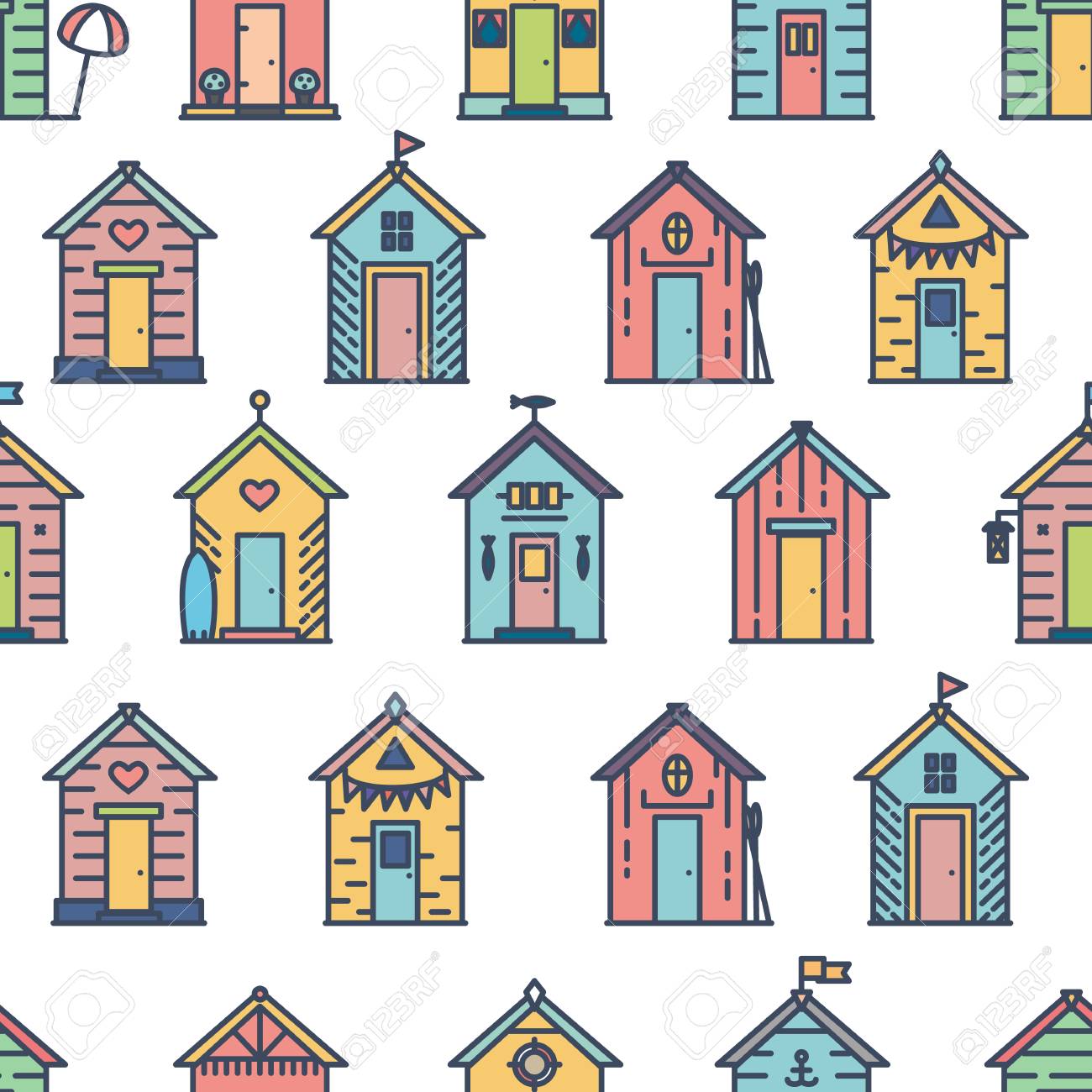 beach huts pattern