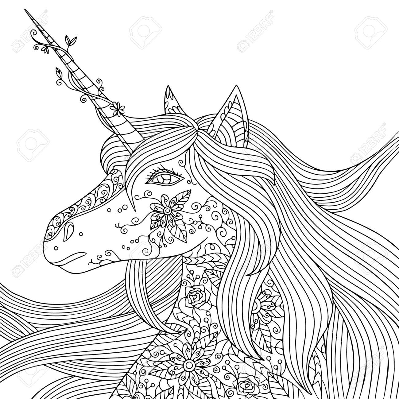unicorn horses coloring pages