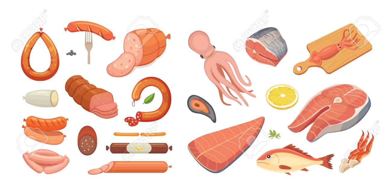 pescado animado comida