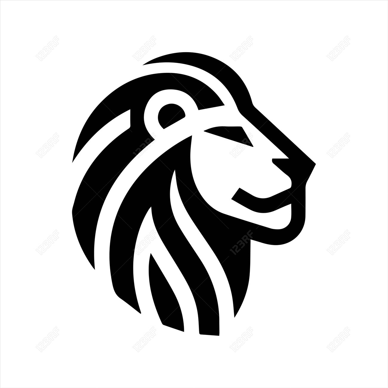 Lion Head Logo Design Icon Symbol Silhouette Vector Art Clip Art Libres ...