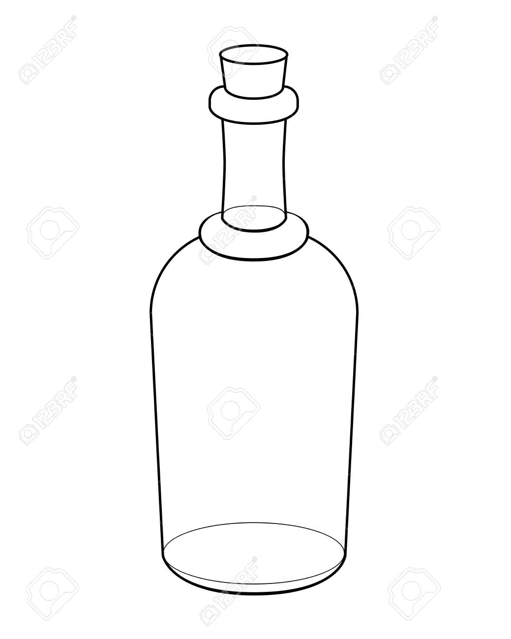 how to draw an empty glass bottle