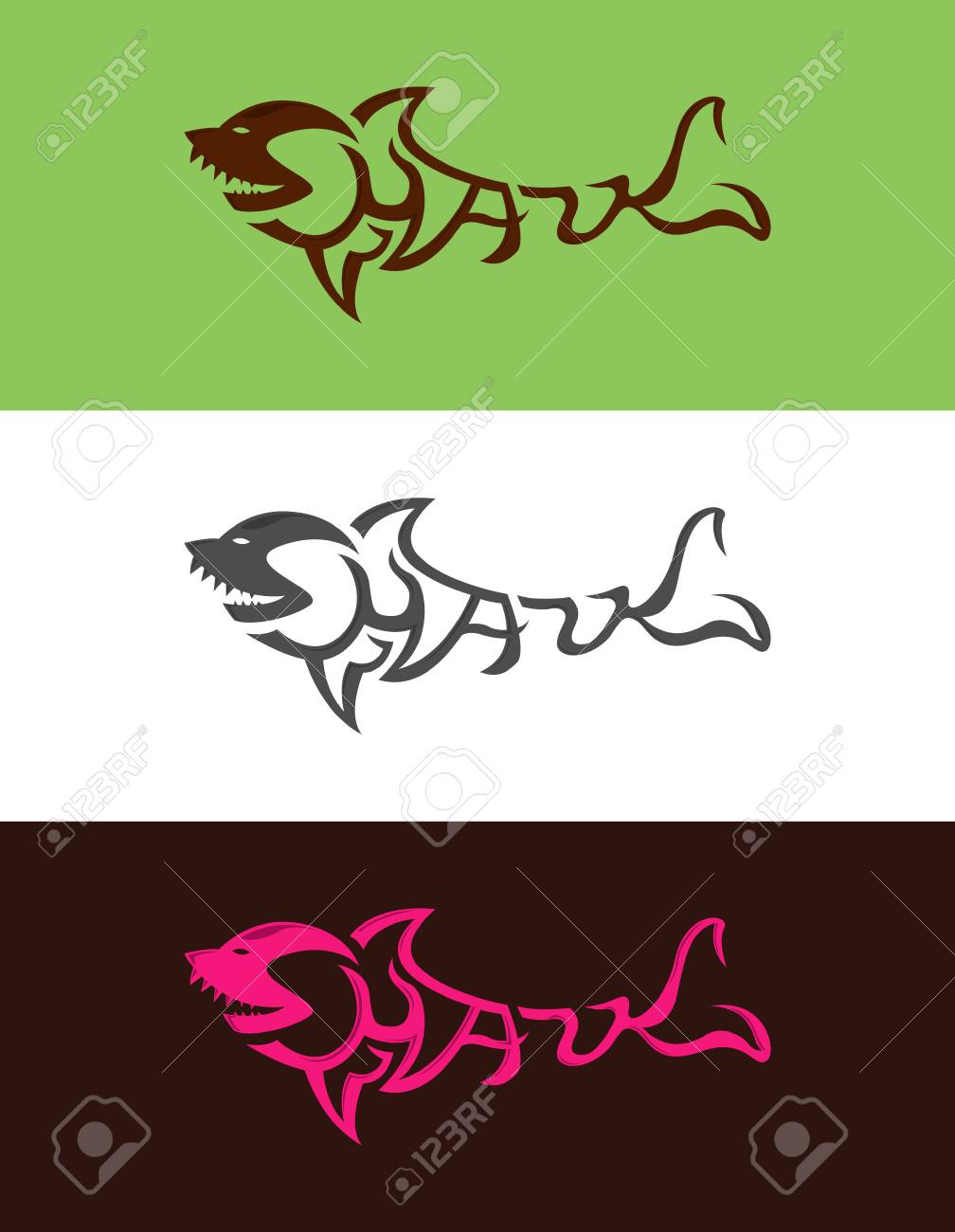 shark typography logo