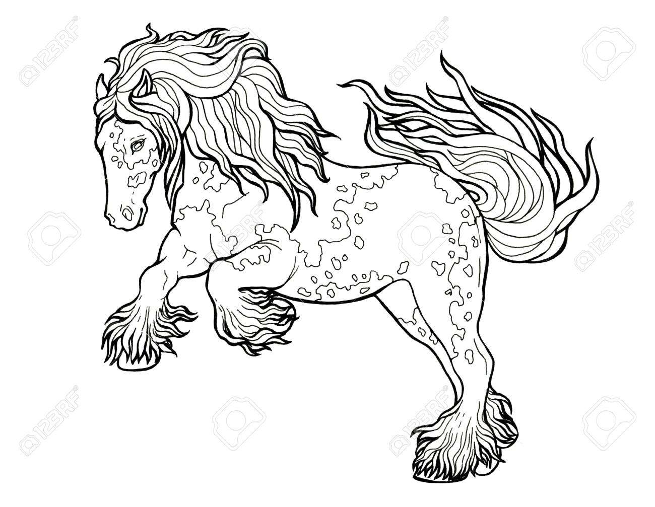 thoroughbred horse coloring page