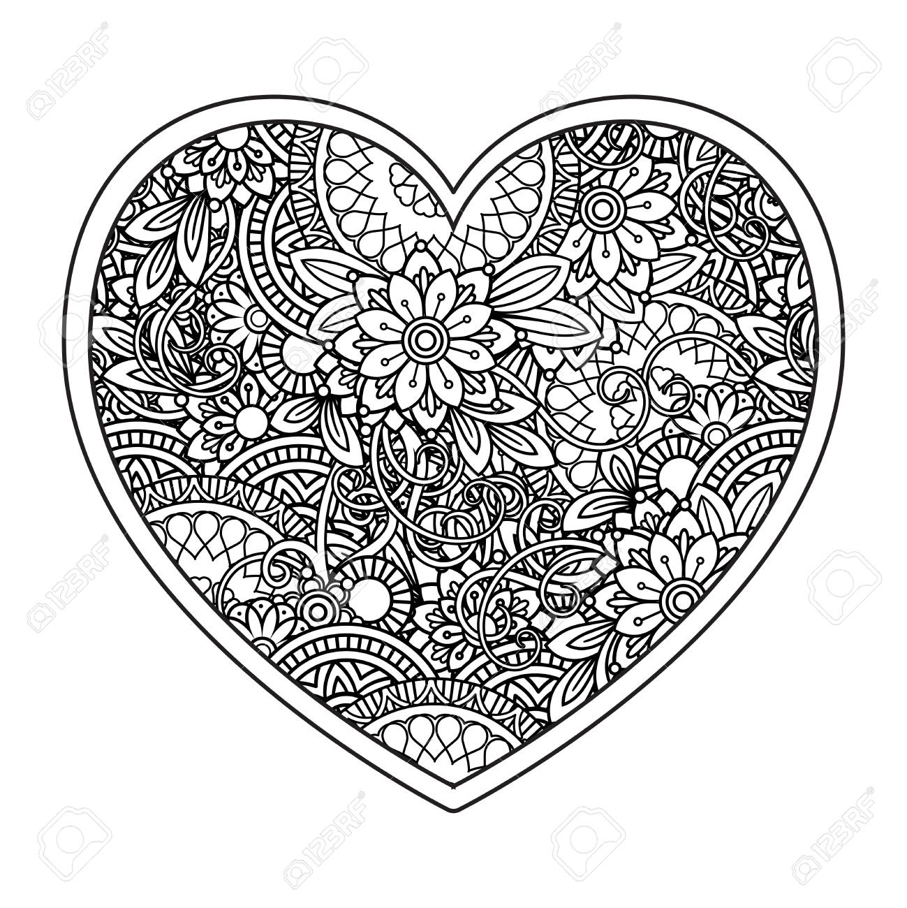 heart adult coloring pages