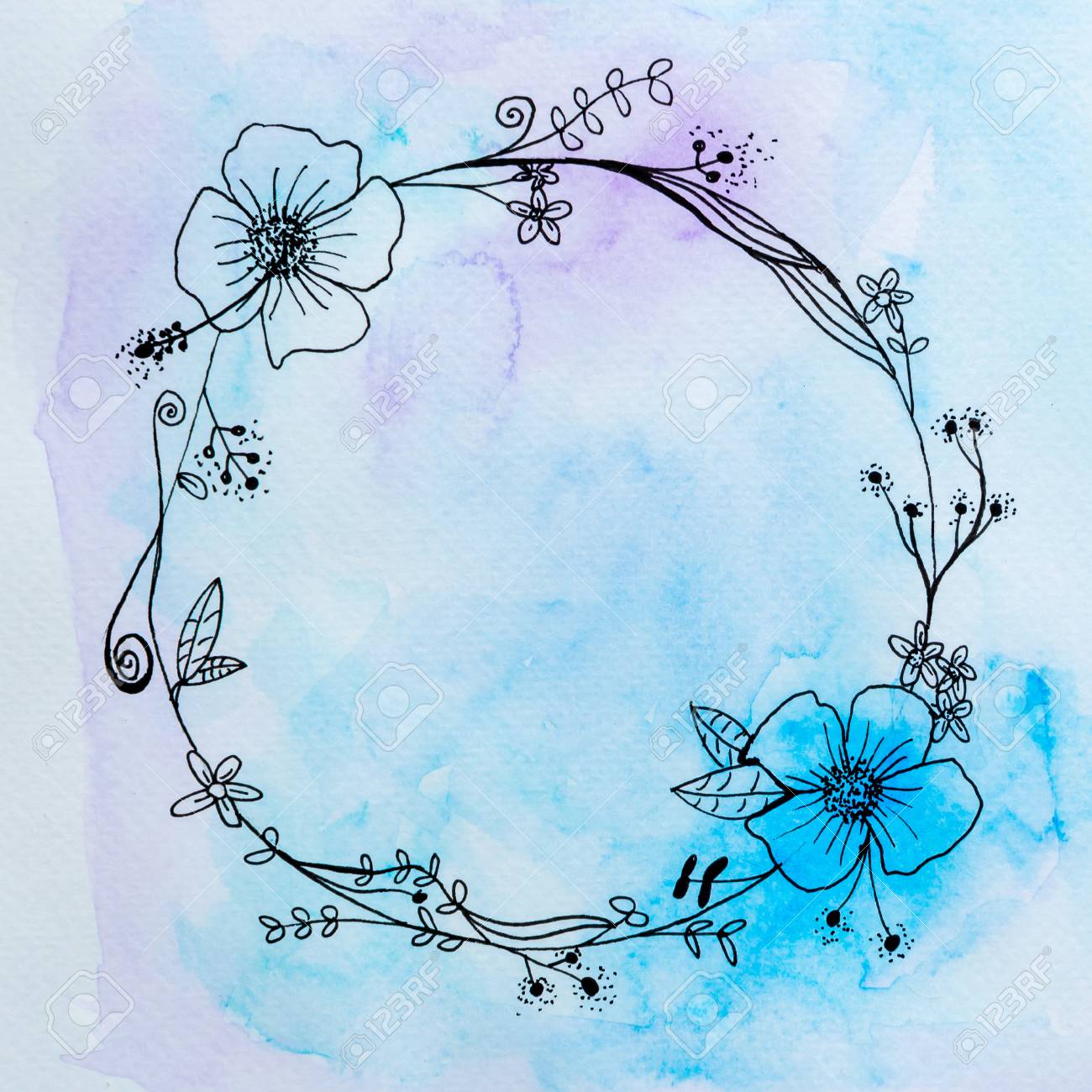 how to draw flowers aquarelle