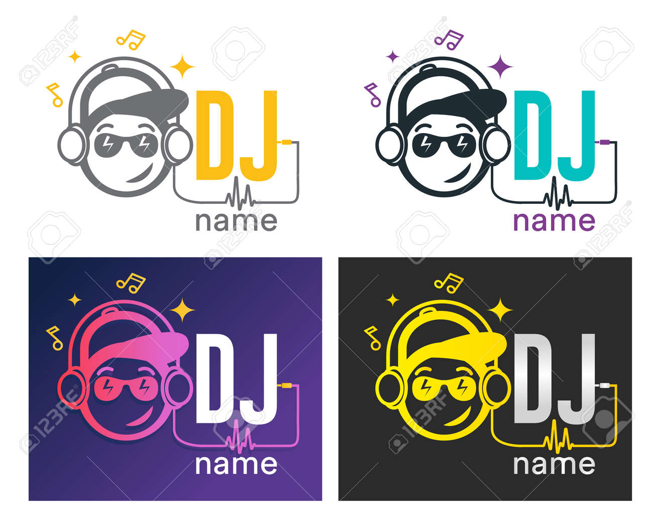 dj logo design background