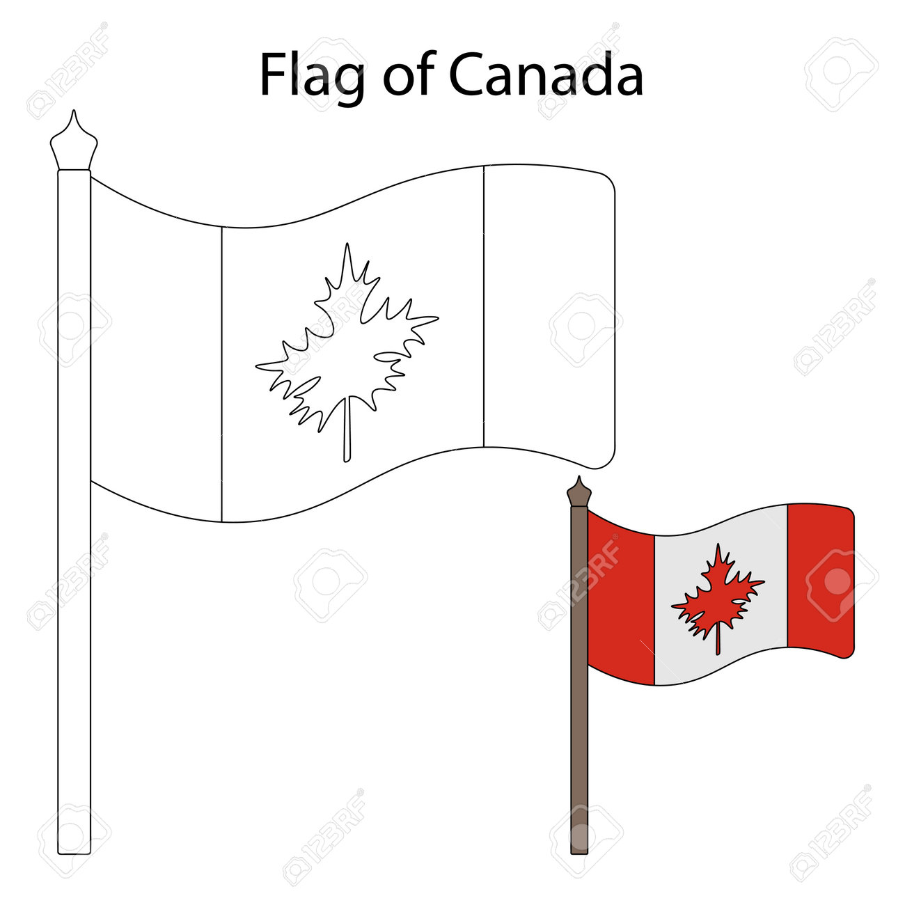 coloring canadian flag