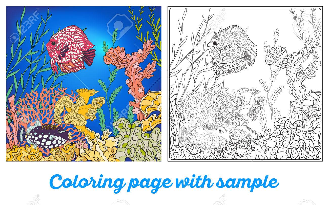 underwater world coloring book