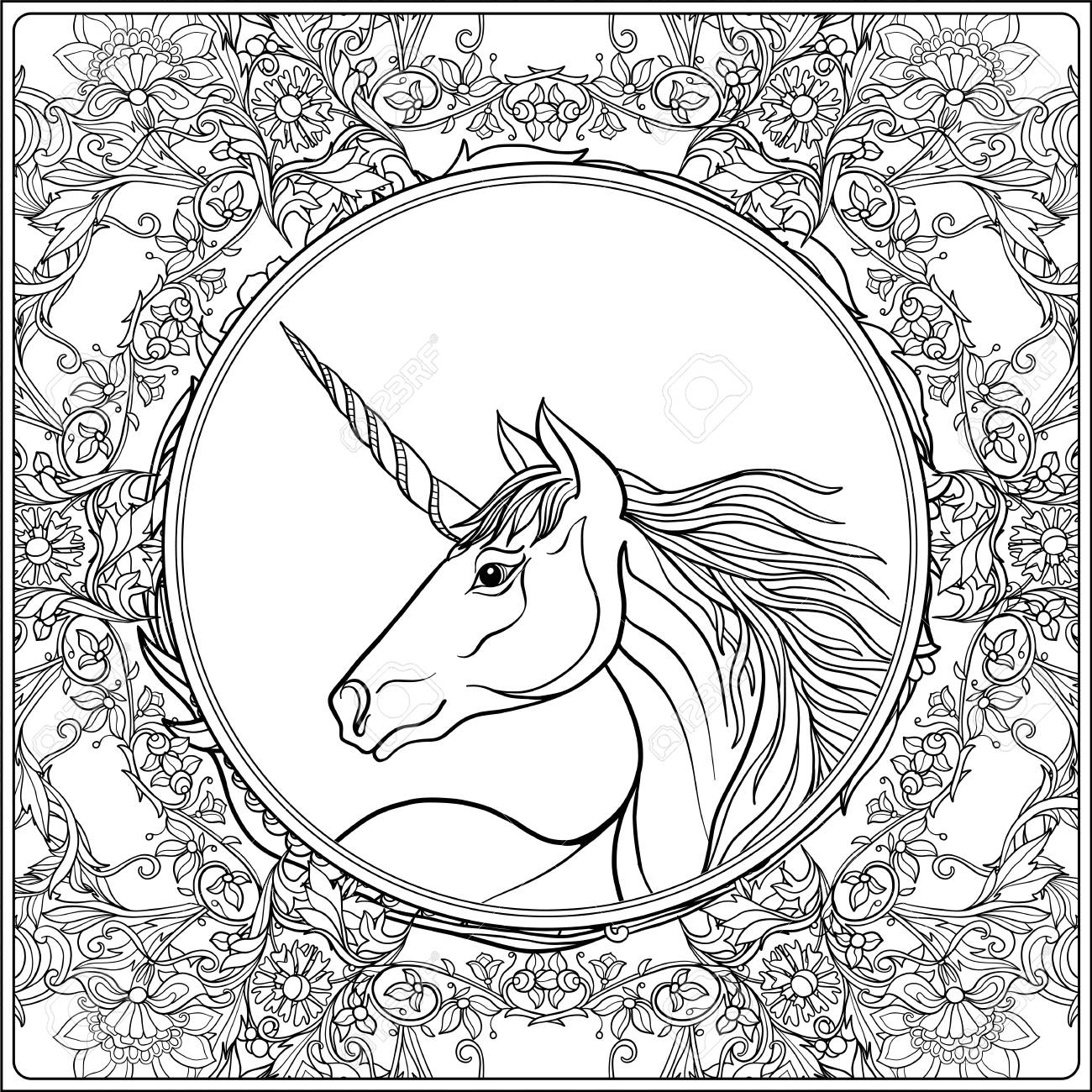 mandala unicorn coloring pages