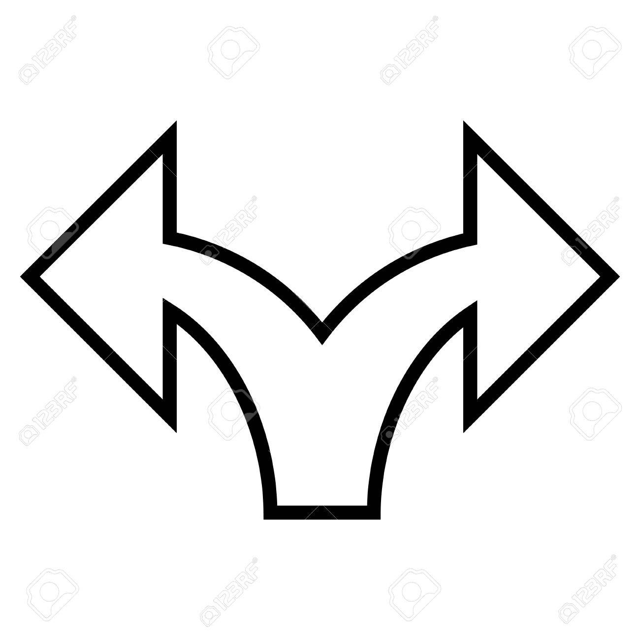 left right white arrow