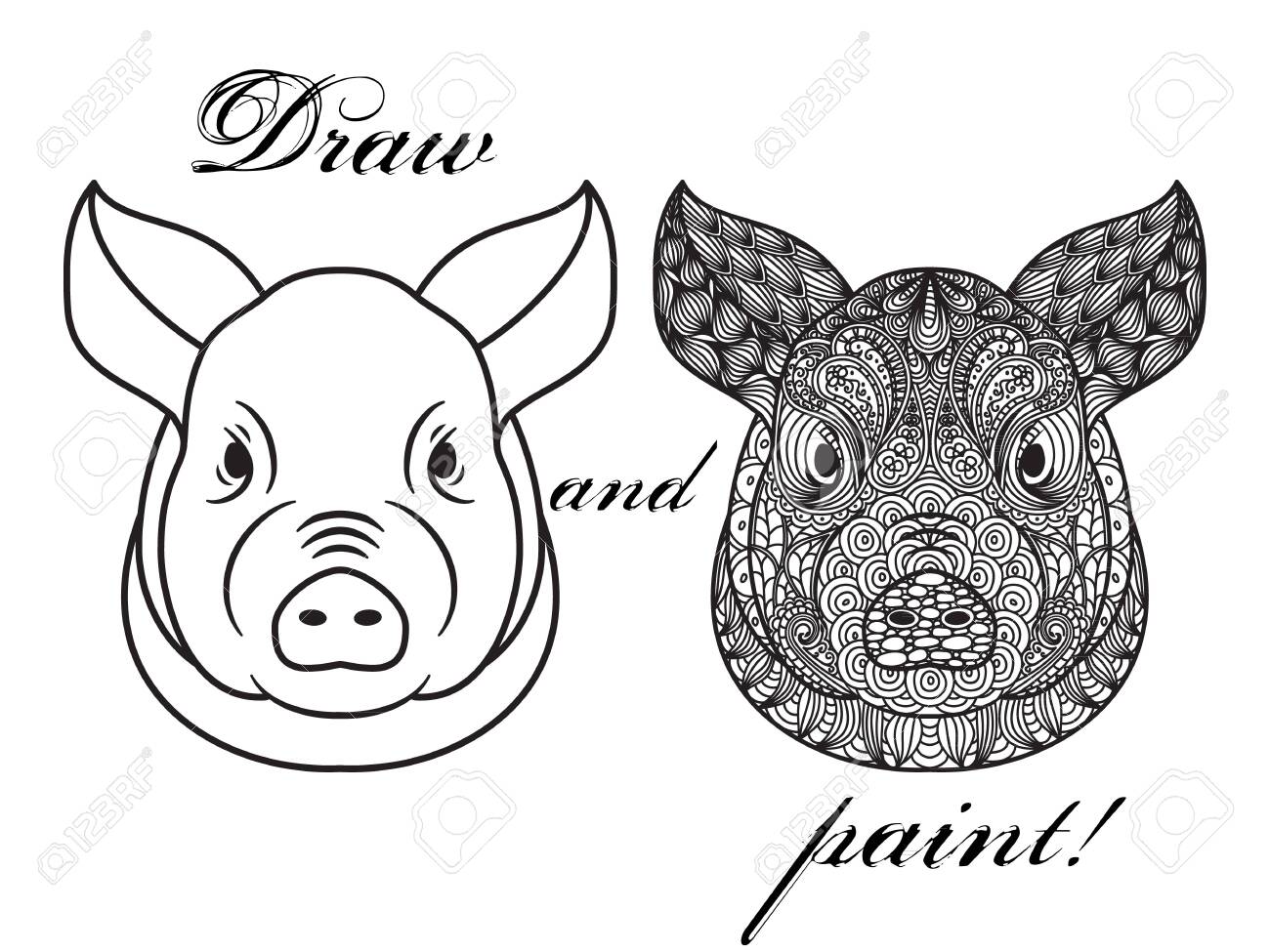 cerdo para colorear e imprimir