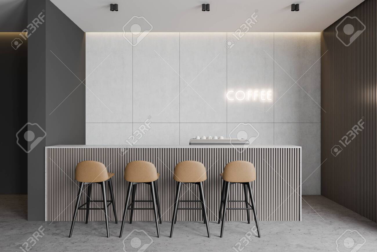 Grey and white bar store