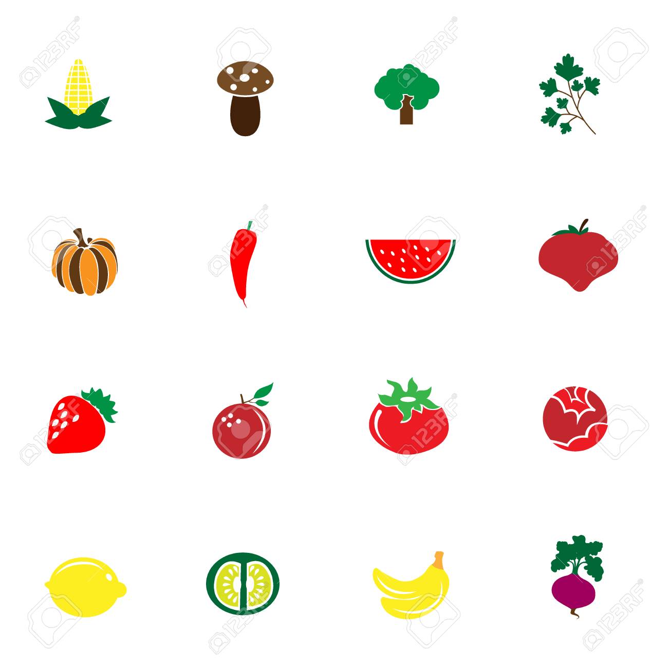 vegetable icon set