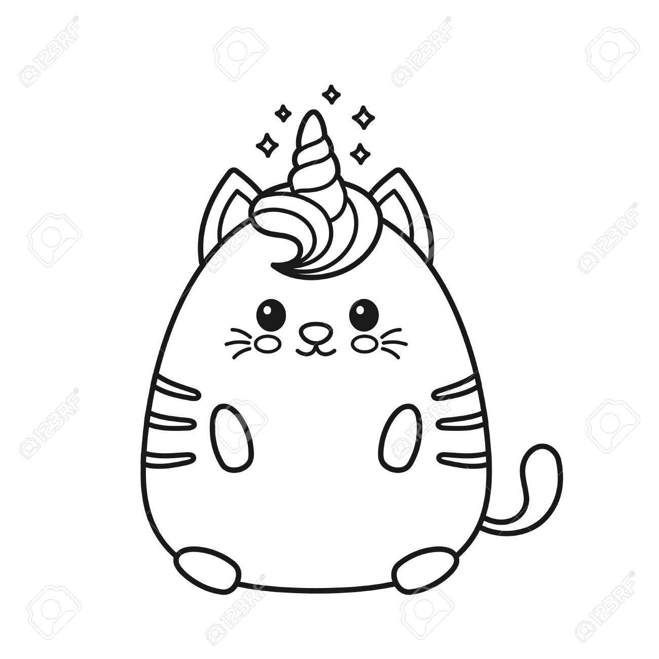 pusheen cat unicorn coloring pages