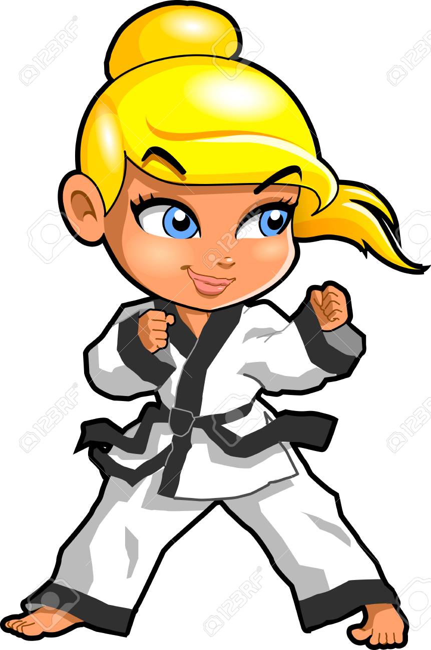Karate Dovu Sanatlar Tae Kwon Do Dojo Vektor Kucuk Resim Karikatur. Royalty Free SVG Klipartlar Vektor Cizimler ve Stok Cizim. Image 92596515