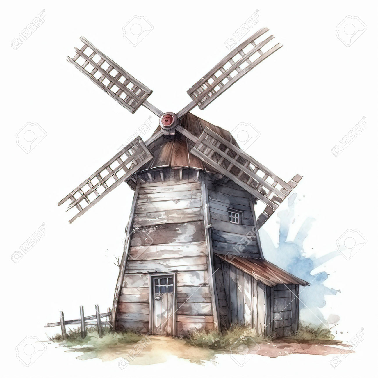old windmill drawing