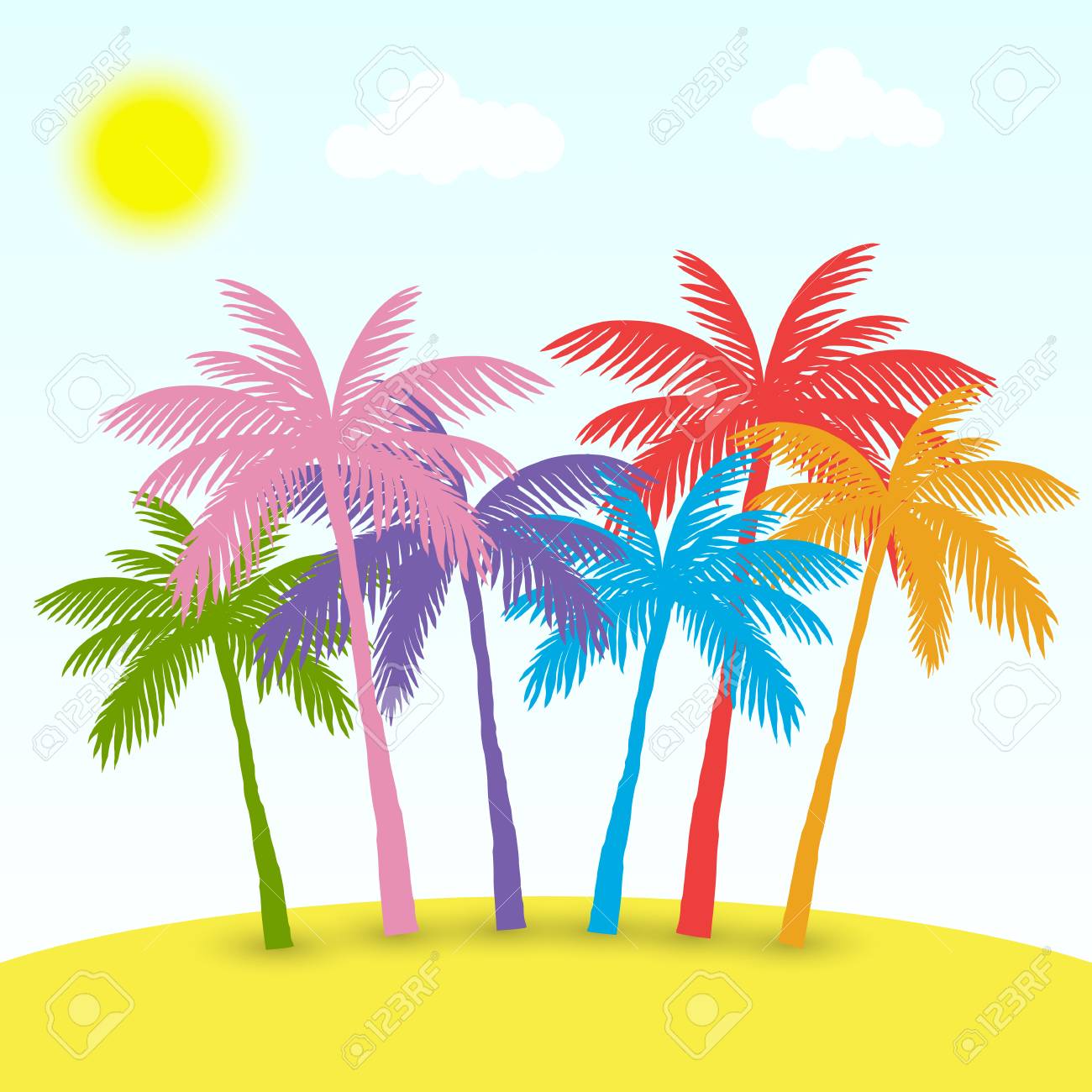 how to color a palm tree