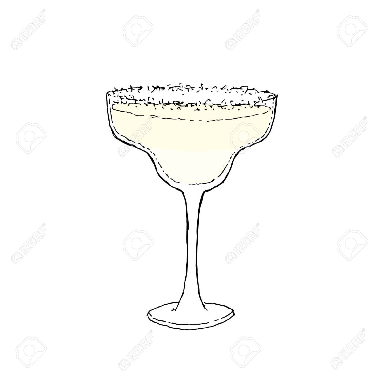 how to draw margarita glass