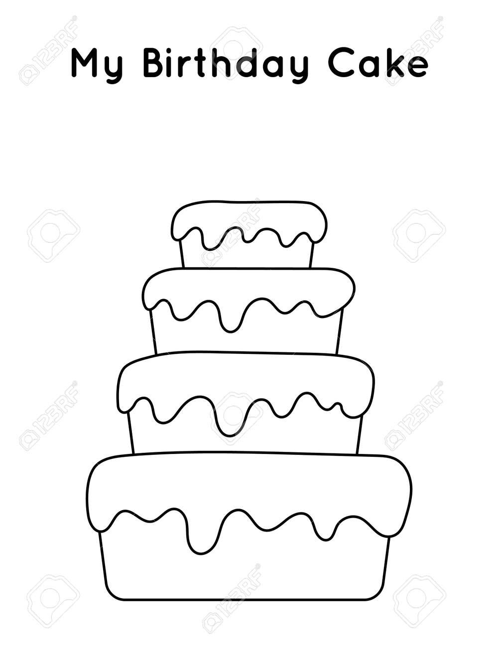 kids coloring pages birthday cake