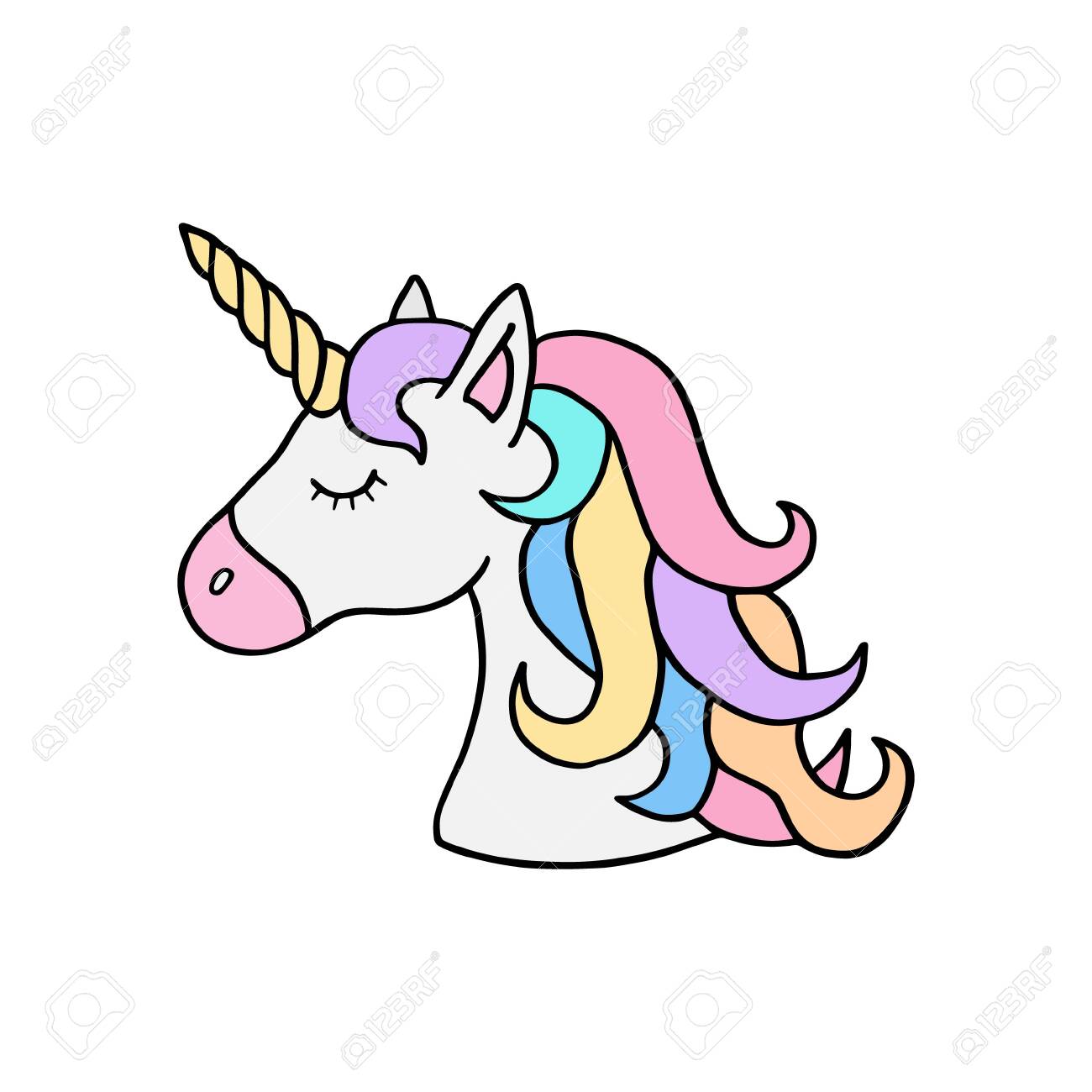 how to draw horn unicorn