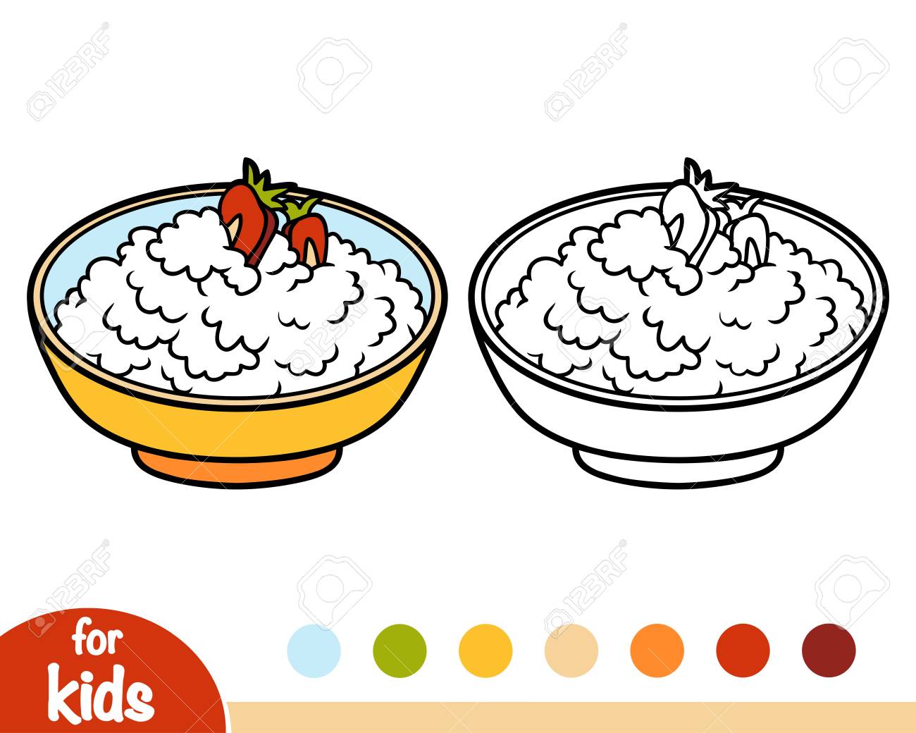bowl of rice coloring pages