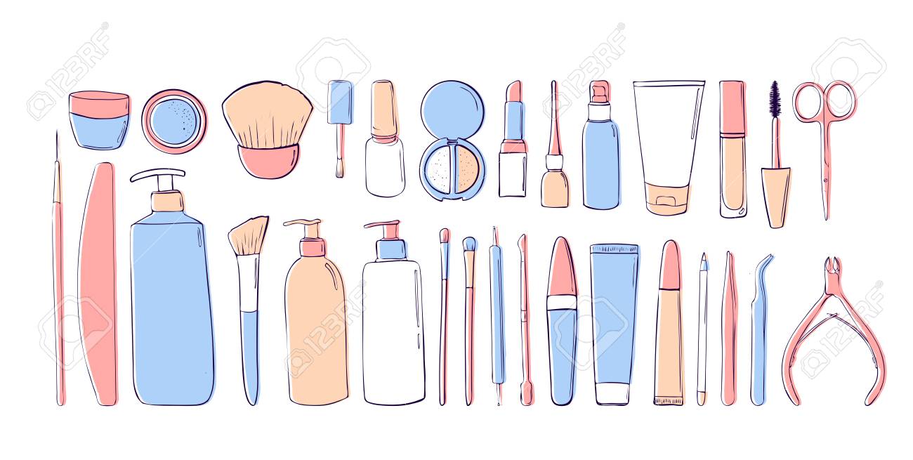 makeup products drawing