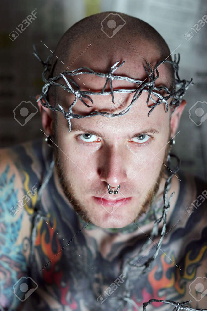 Barbed wire man store
