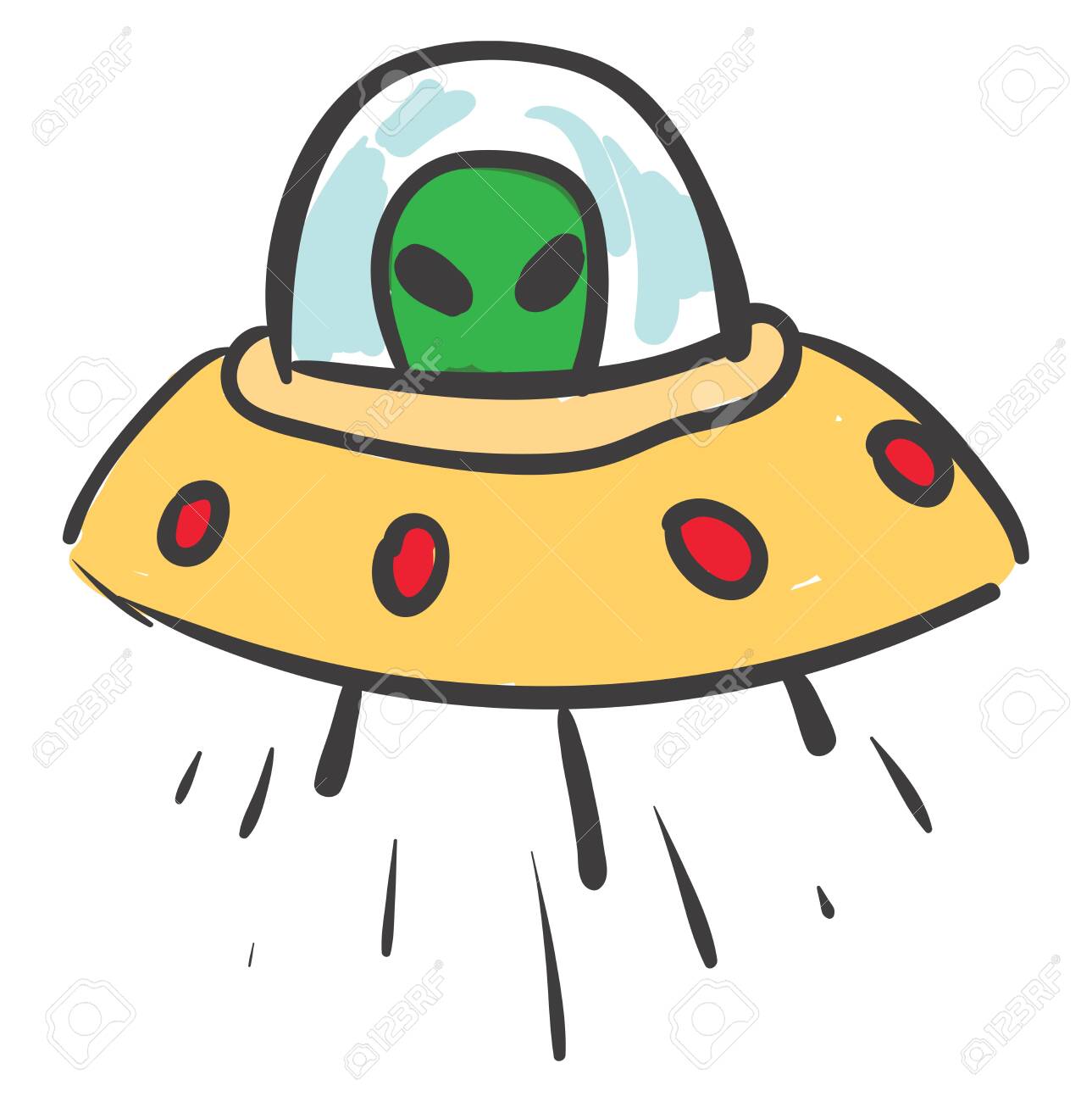 how to draw cartoon ufo