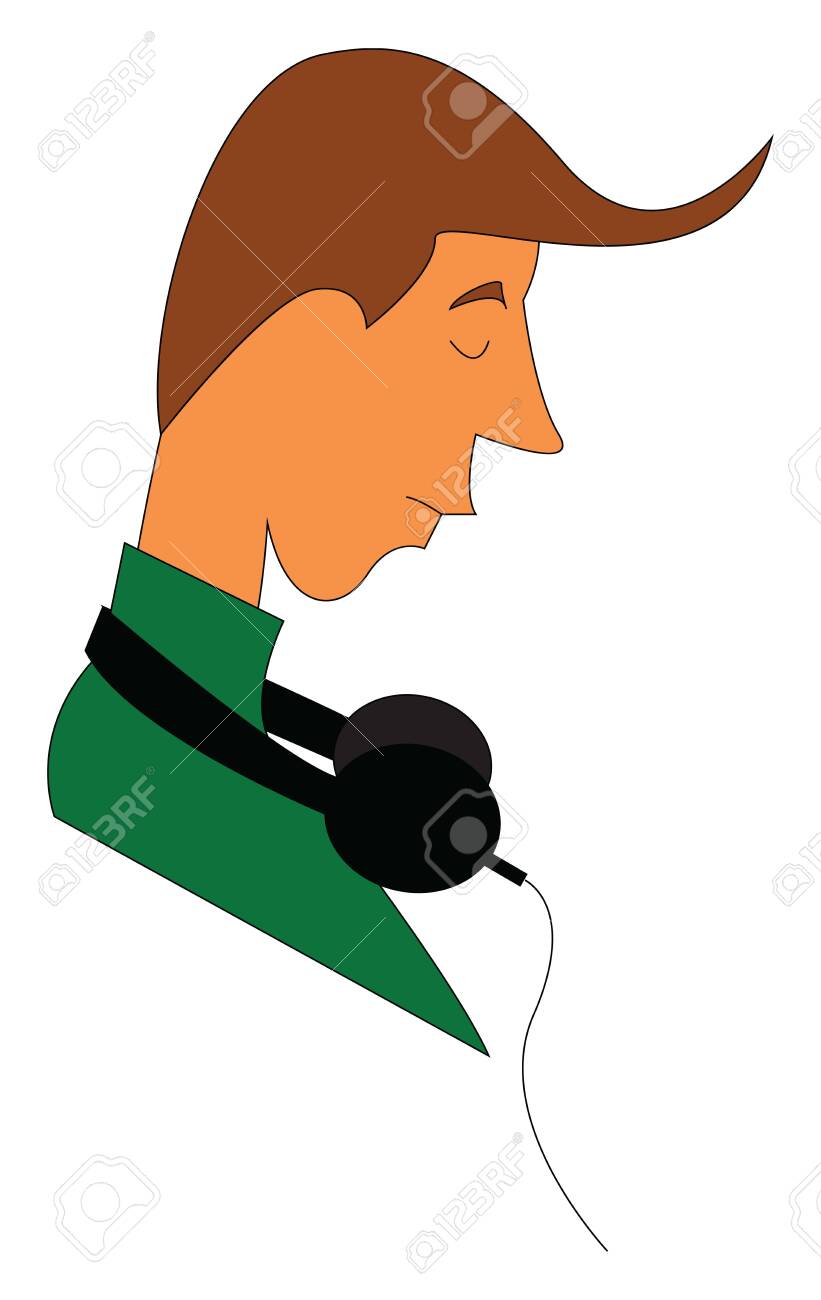 headphones side view vector