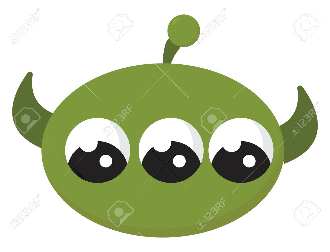 green alien face drawing