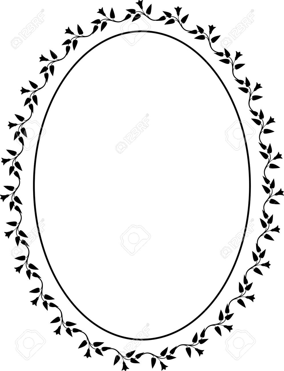 decorative oval frame vector