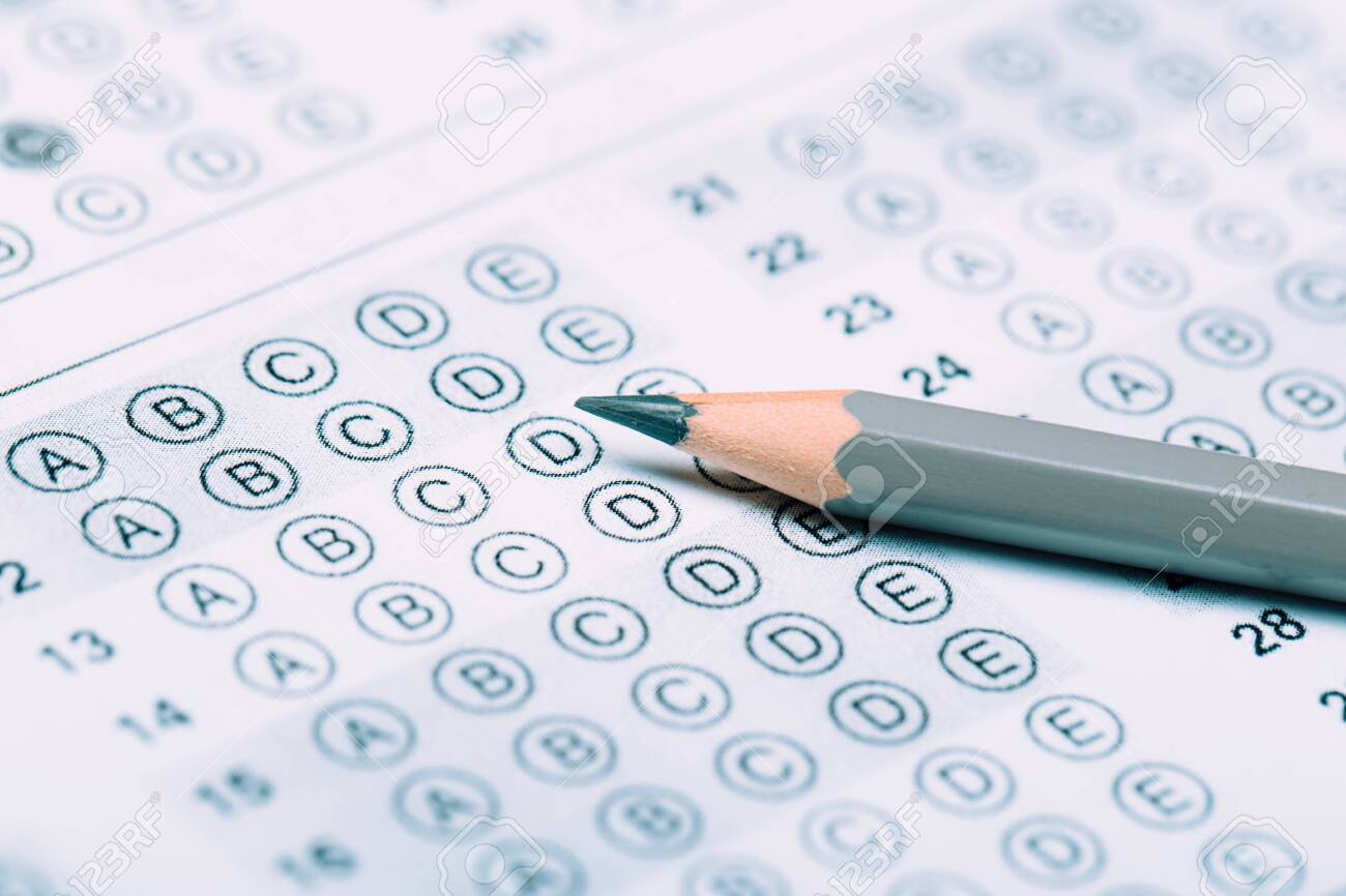 Testing In Exercise And Exam Paper. Computer Sheet With Pencil In School Test Room Education Concept Stock Photo Picture and Royalty Free Image. Image 138723734