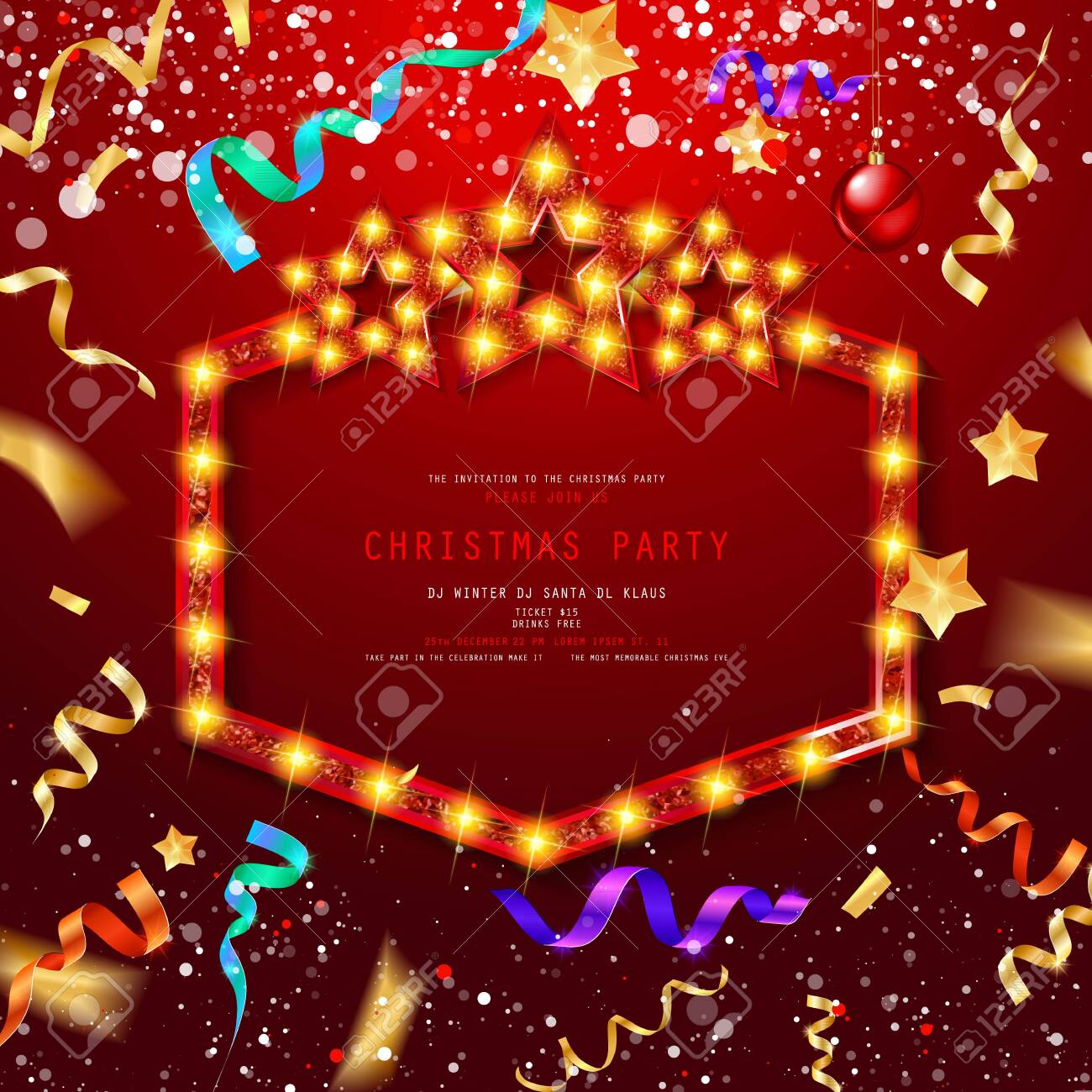 christmas party background vector