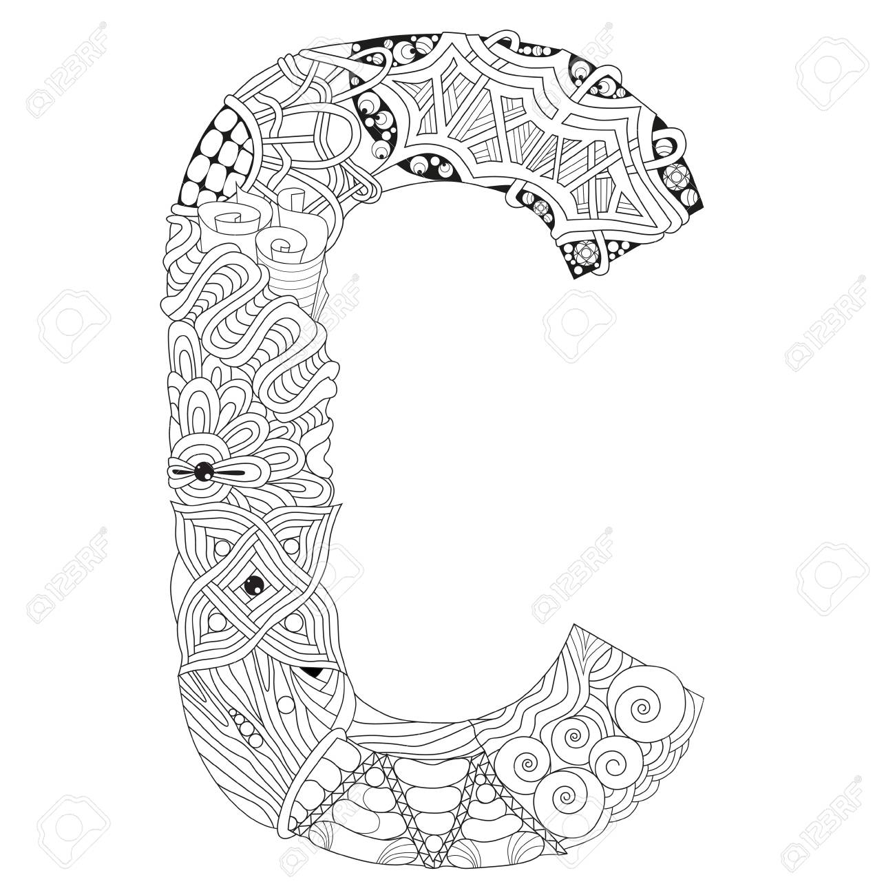 c letter objects drawing