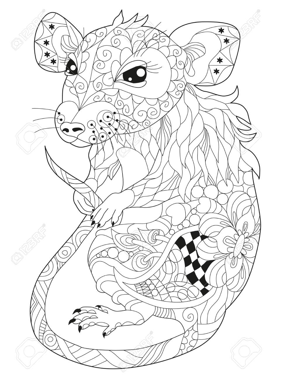 rat coloring book for adults