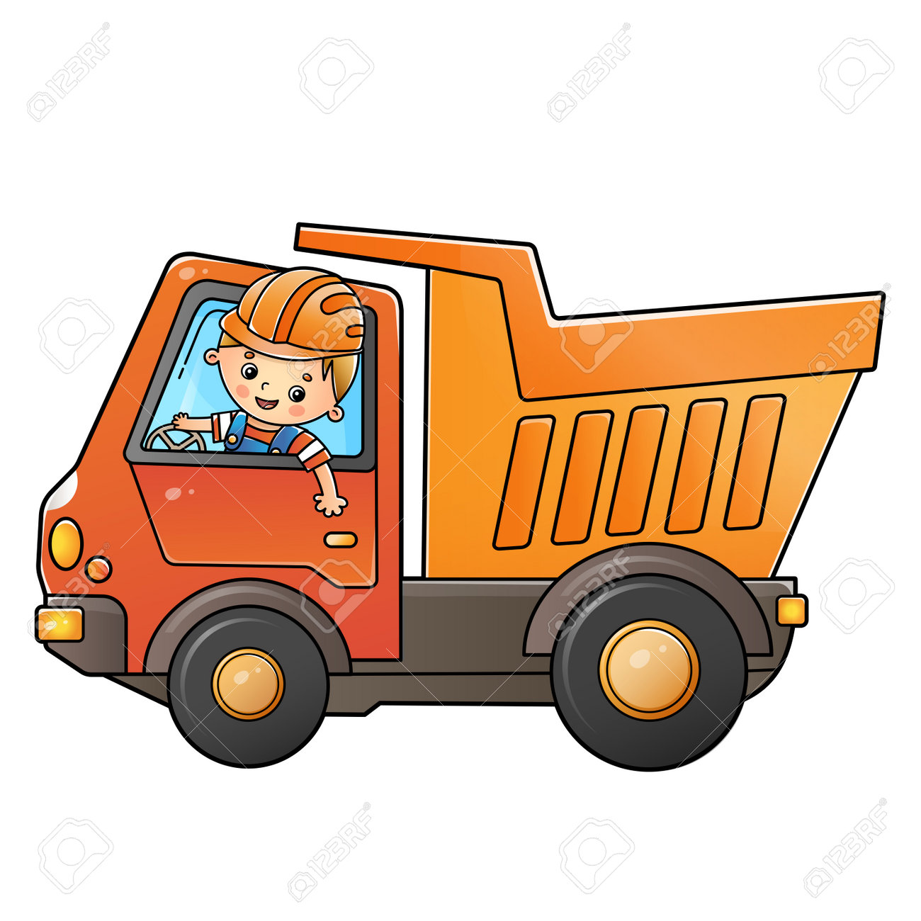 cartoon lorry driver