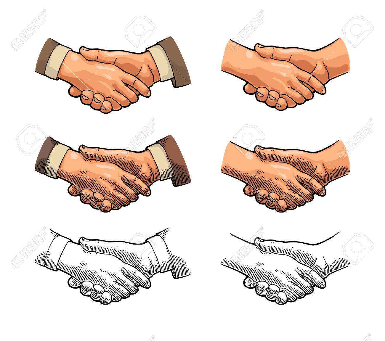 handshake sketch vector