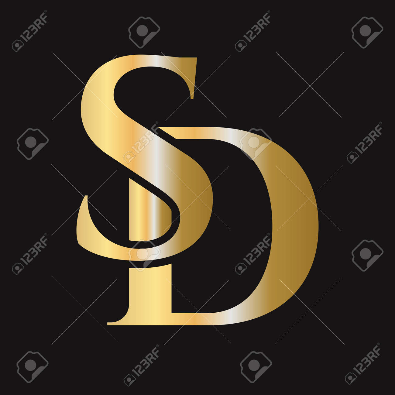 Initial Letter SD DS Logo Design Vector Template. Monogram SD Logotype Luxury Symbol SVG Image 187568920