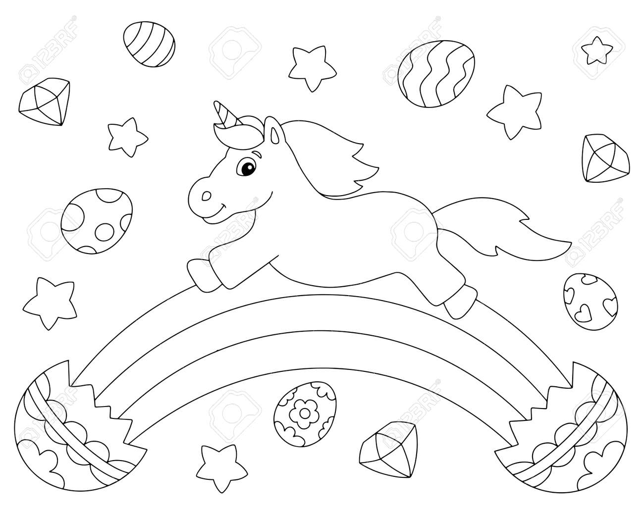 unicorn easter coloring pages