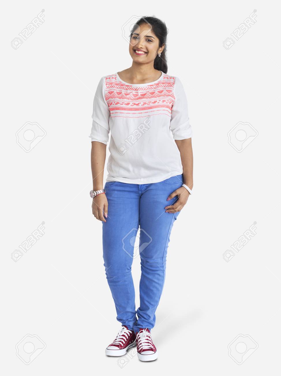 Female in jeans store