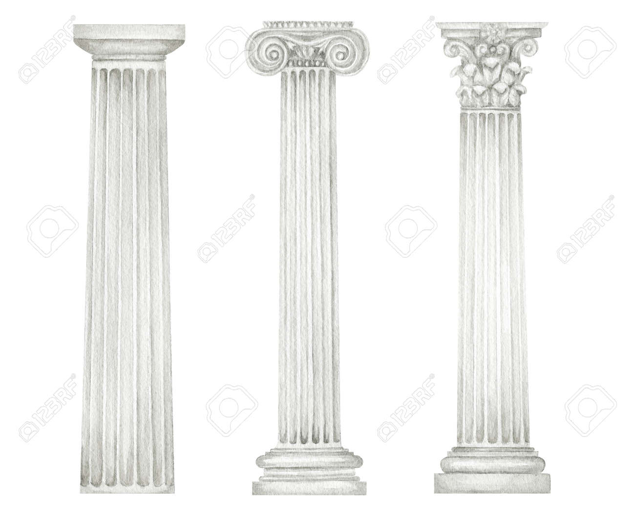 ionic column drawing easy