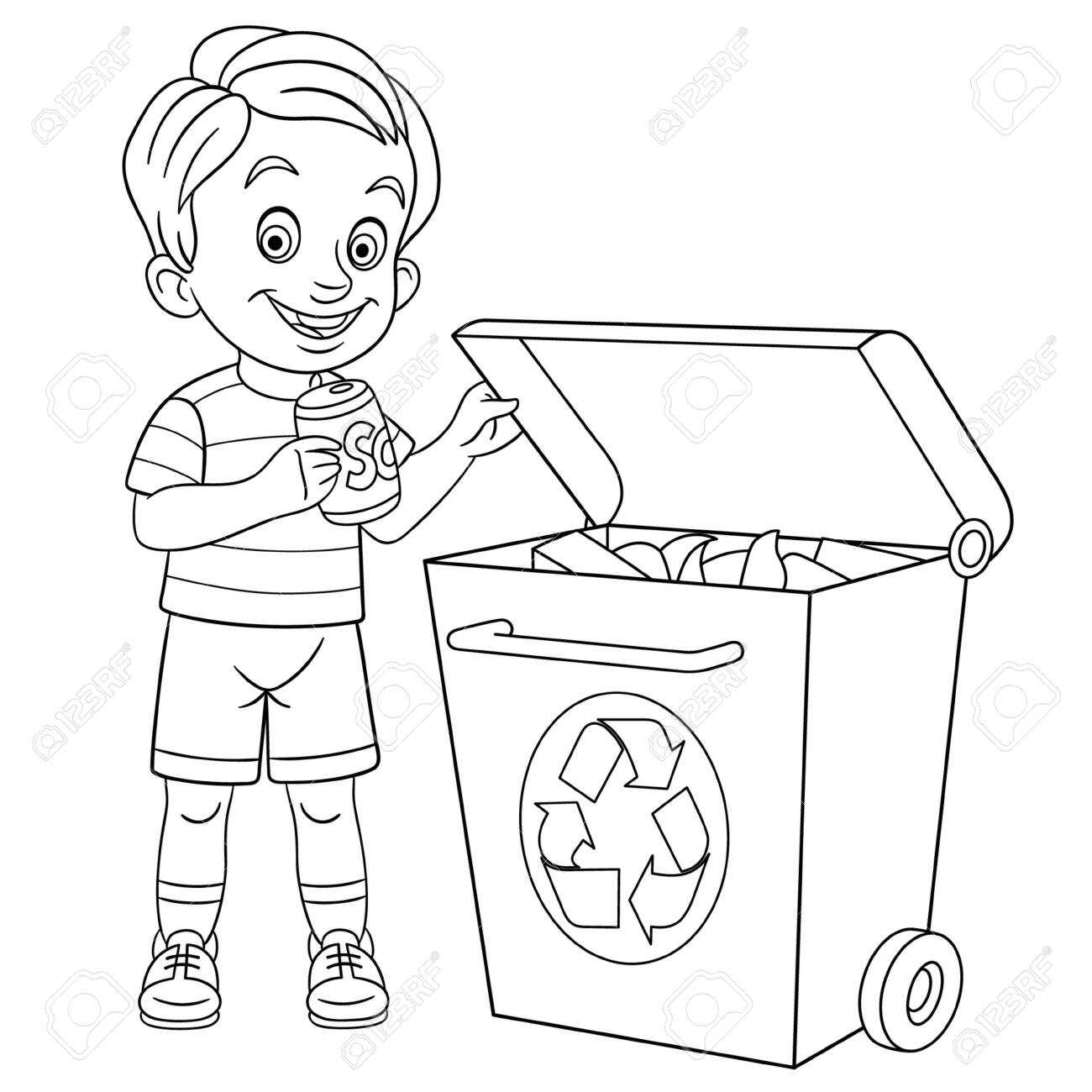 picking up trash coloring pages
