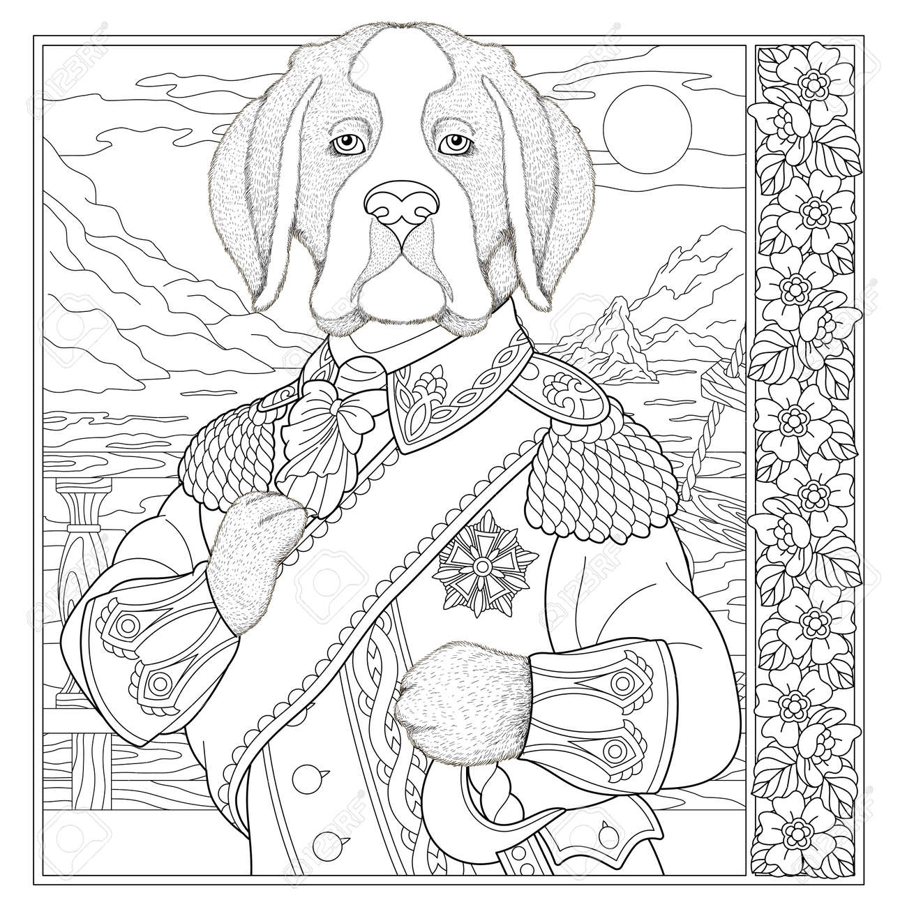 printable coloring pages dog man